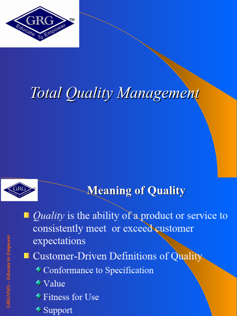 Opm 5 - TQM | PDF | Incentive | Business Process