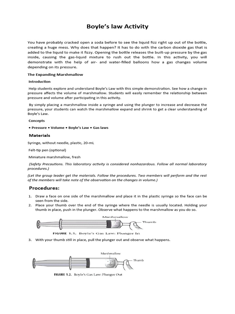 Procedure of Boyle's law | PDF