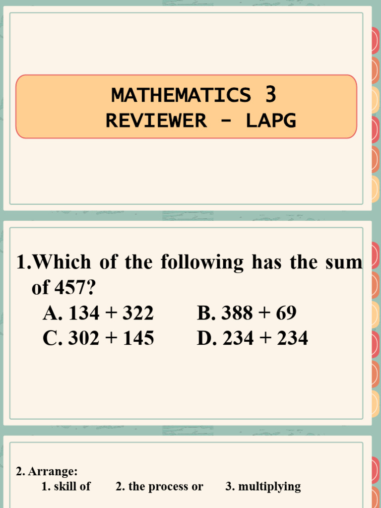 Elln Math Reviewer | PDF | Arithmetic | Mathematics