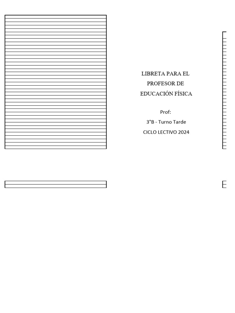 Libreta Educacion Fisica Imprimible | PDF