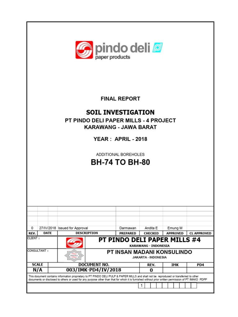 0-Geotechnical Report PINDO 4 (BH74-80) | PDF | Deep Foundation ...