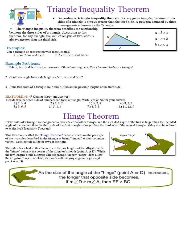 Triangle Inequality And Hinge Theorem Pdf