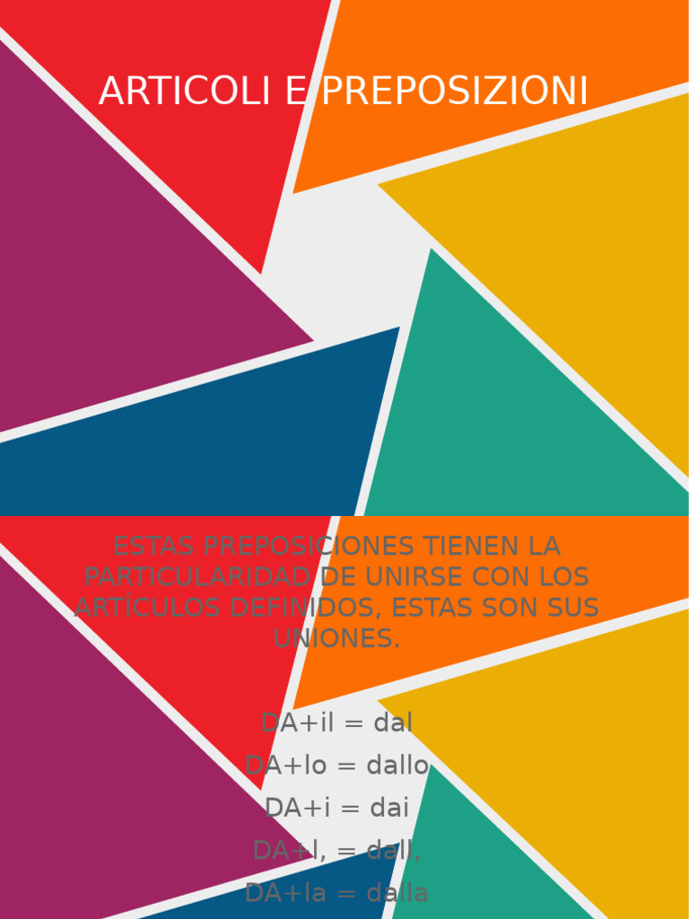 Articulos y Preposiciones en Italiano | PDF