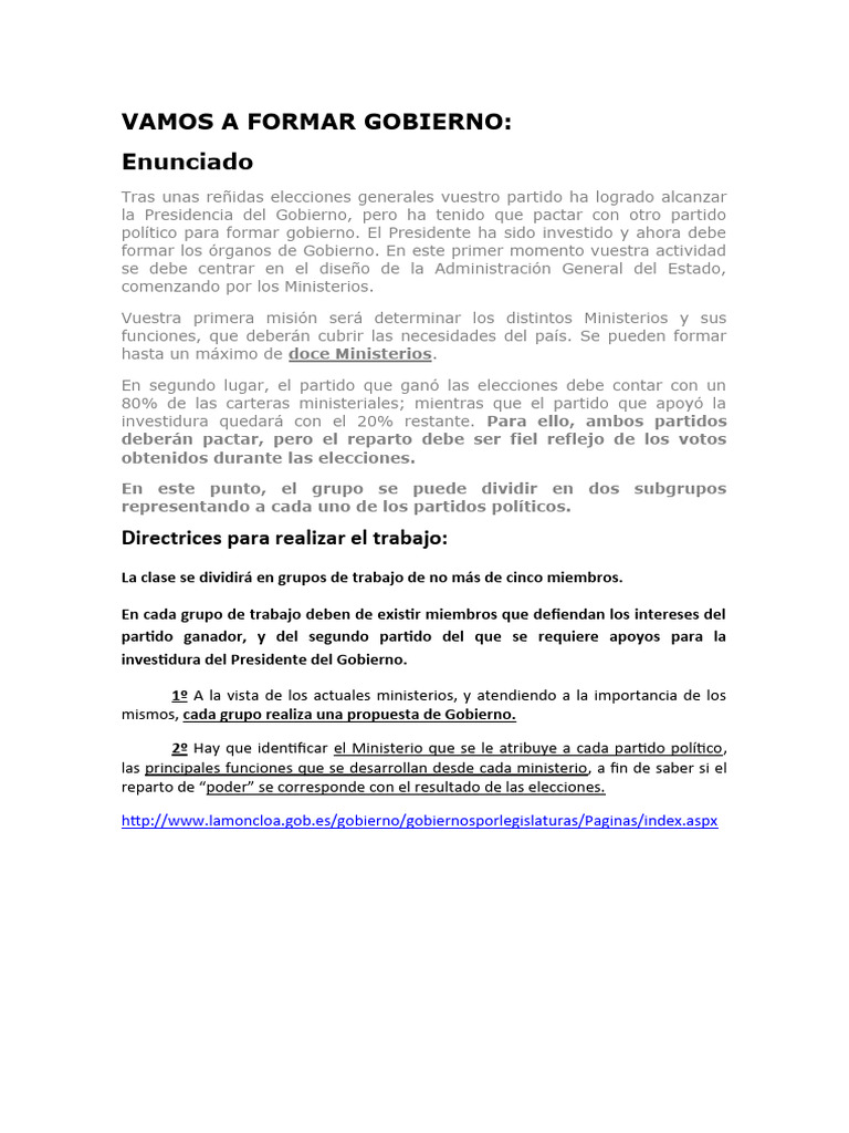 Diseño de Gobierno y Ministerios | PDF | Política