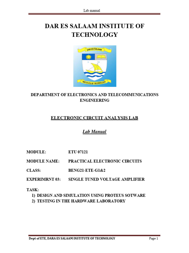 3 Single Tuned Voltage Amplifier | PDF | Amplifier | Electrical Network