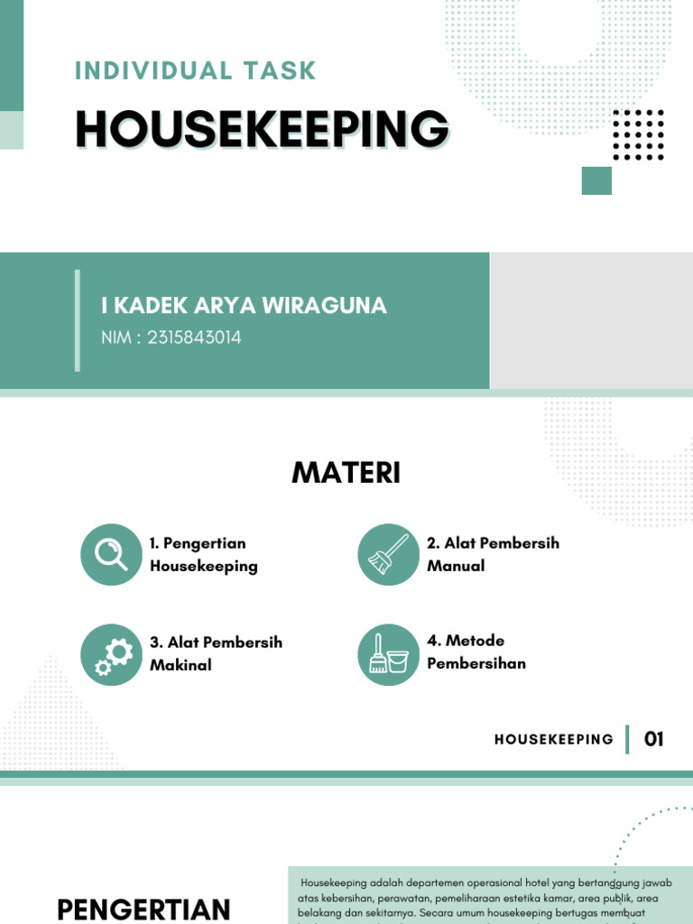 Panduan Housekeeping: Alat & Metode | PDF