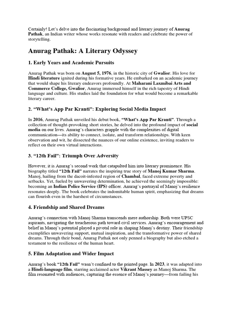 Anurag Pathak Pdf General Fiction