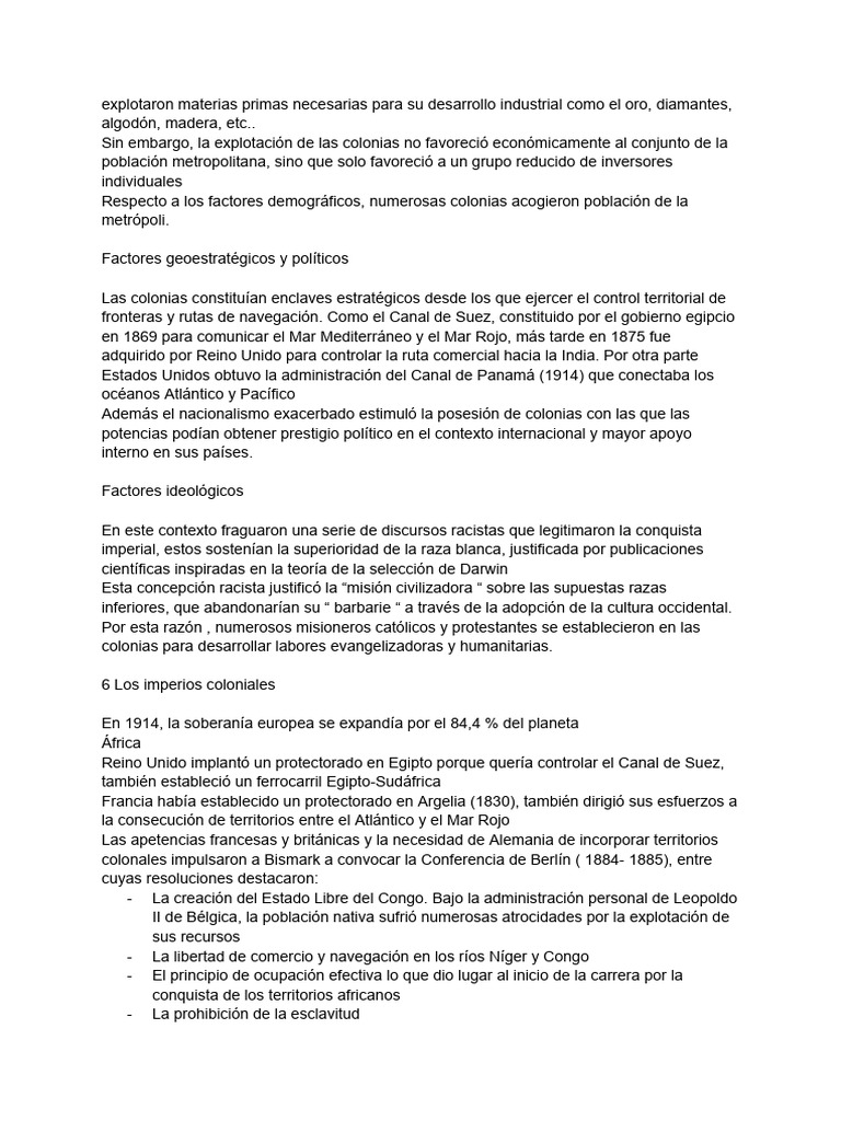 Tema 5 innovación y dominio colonial | PDF | Colonialismo | Imperio ...