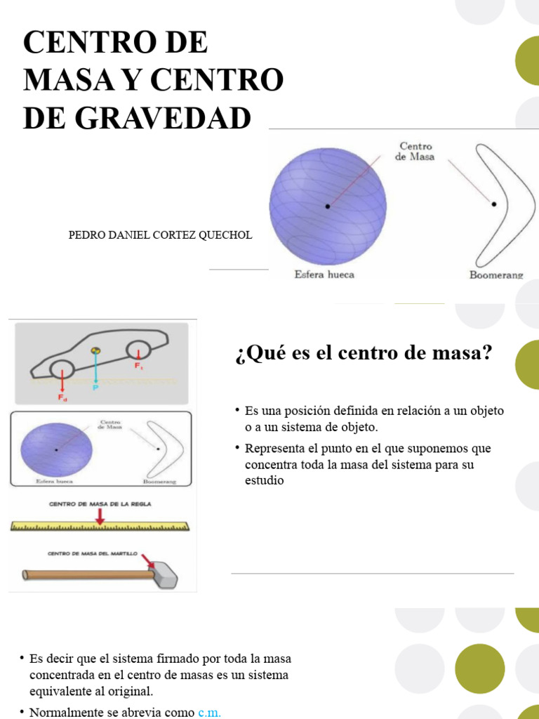 Diferencias entre centro de masa y gravedad | PDF
