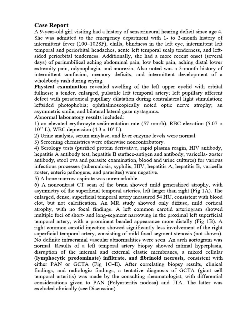 Case Report (PAN) | PDF | Angiography | Hepatitis