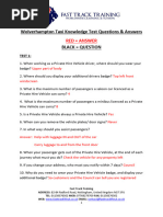 Taxi Licensing Example Test Questions With Answers PDF | PDF ...