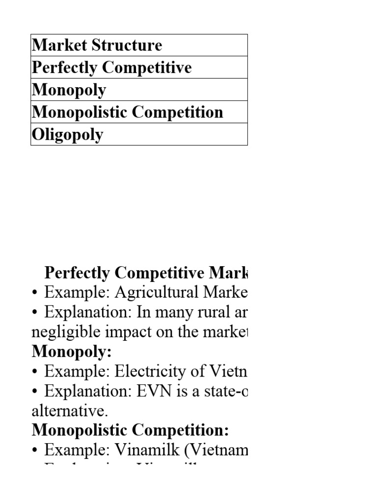 4 Market Structures | Download Free PDF | Monopoly | Oligopoly