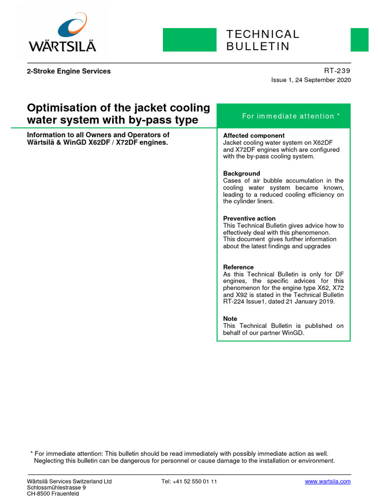SL - Wartsila - Technical Bulletin - 2020 - Attention - RT-239 ...