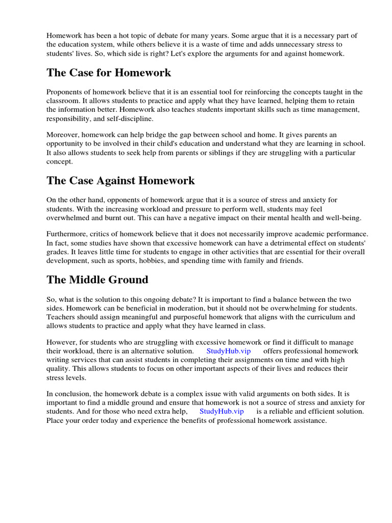 Homework Yes or No Debate | PDF | Homework | Teachers