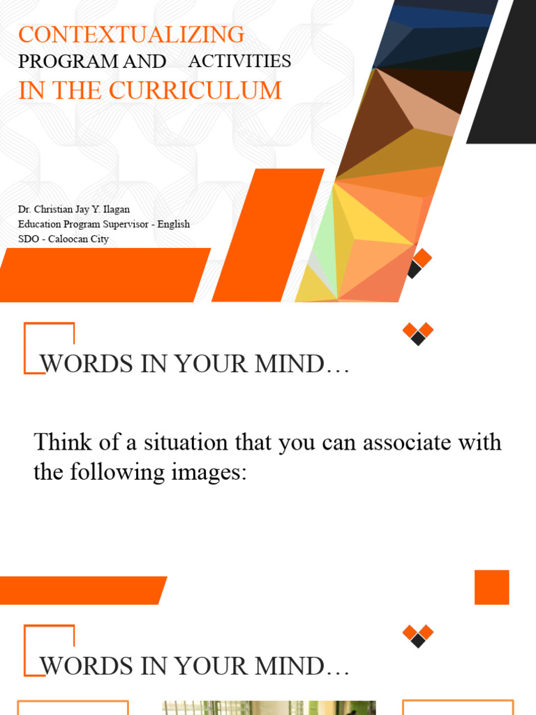 Contextualizing Program and Activities in The Curriculum | PDF | Curriculum | Schools