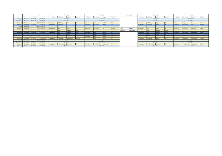 Harlequins Block 6 - Time Table | PDF Harlequins Block 6 - Time Table | PDF