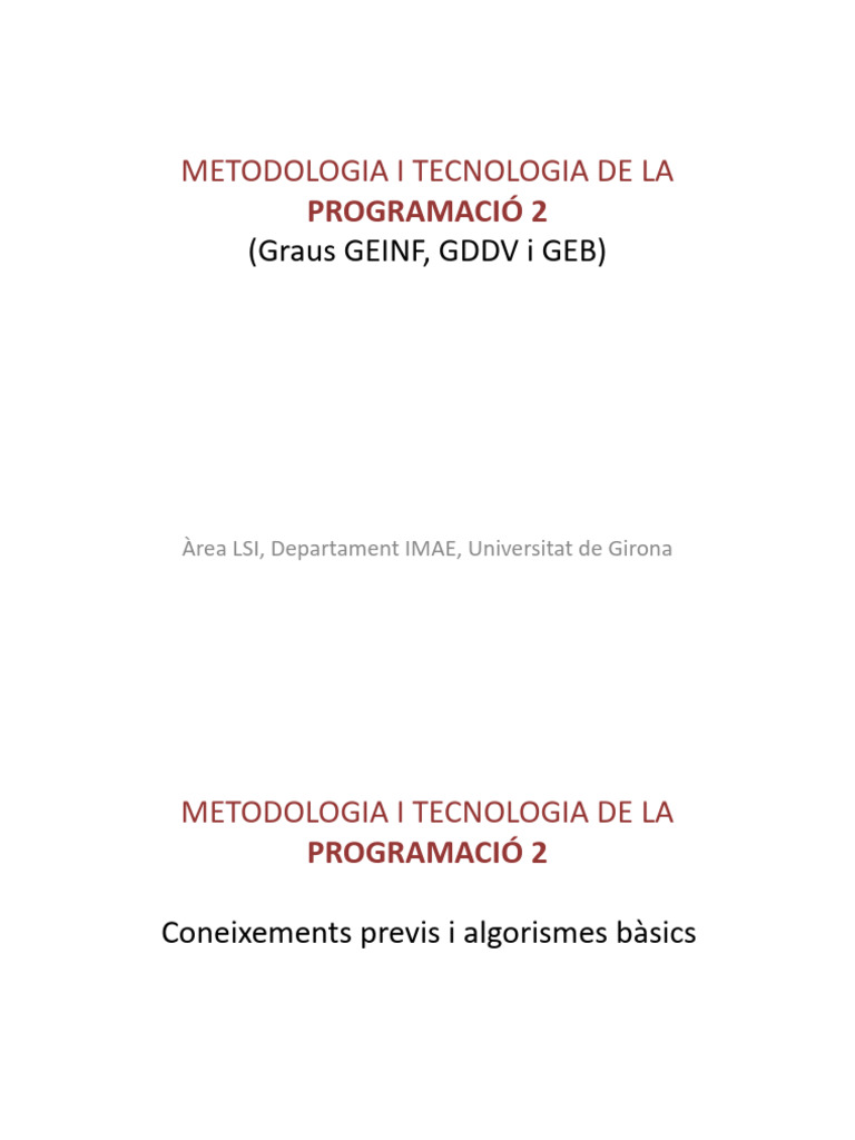 Coneixements Previs | PDF
