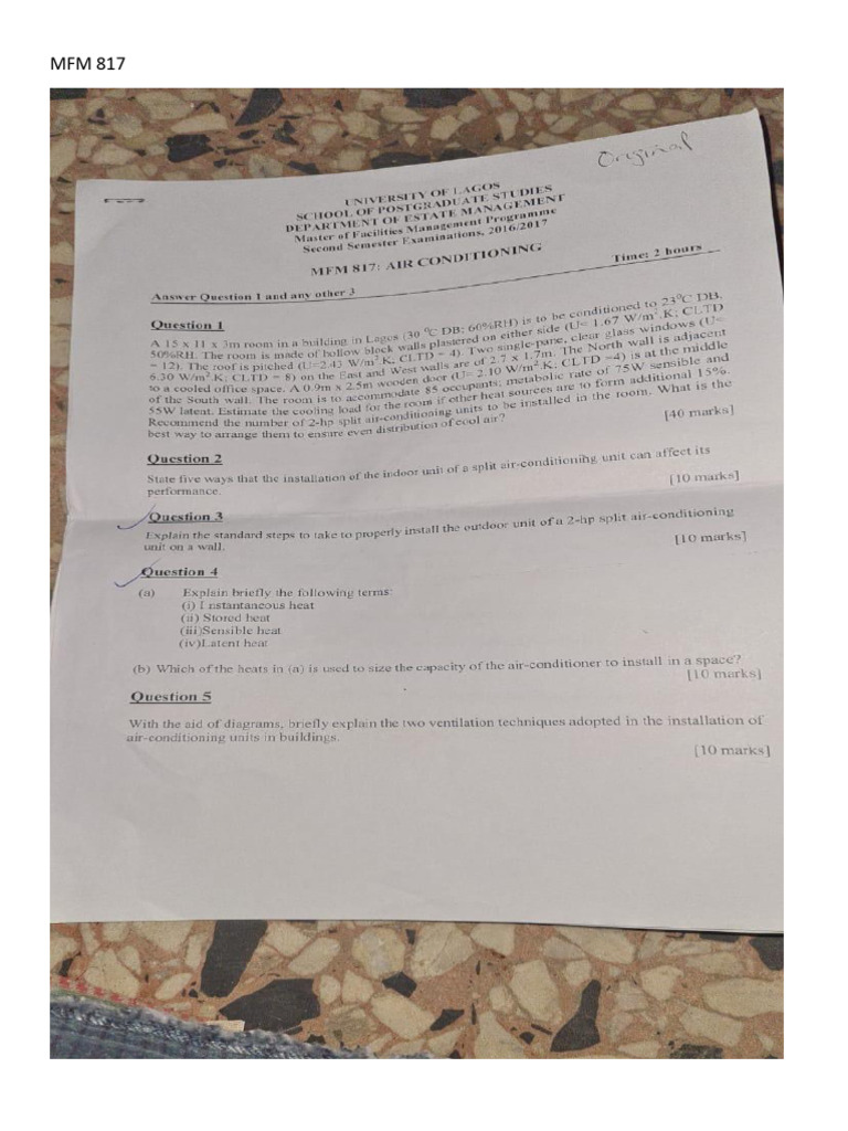 MFM 817 rev1 | PDF | Civil Engineering | Thermodynamics