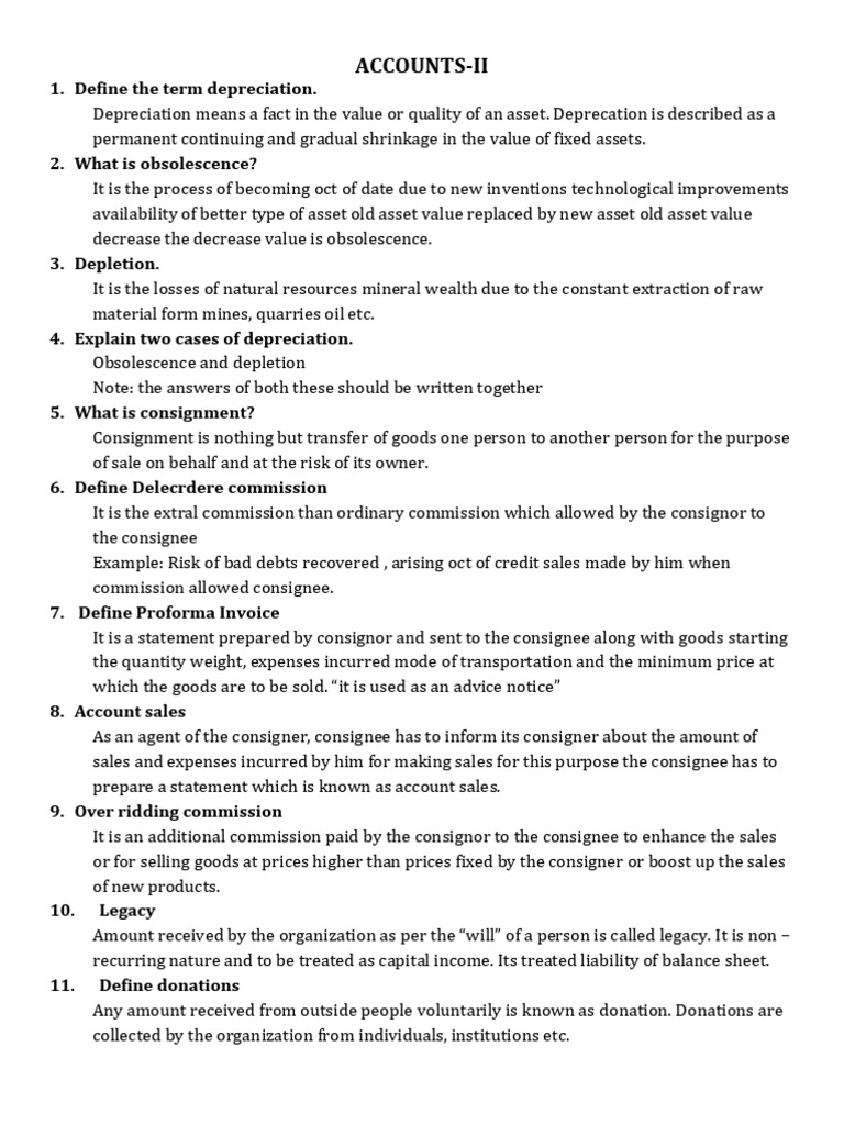 Accounts Ii | PDF | Goodwill (Accounting) | Depreciation