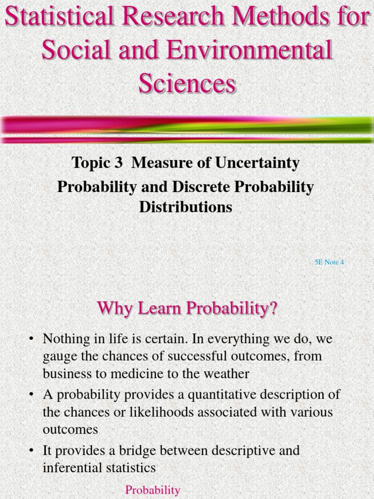 FSS 840. Topic 3 by Prof Femi Saibu | PDF | Probability Distribution ...