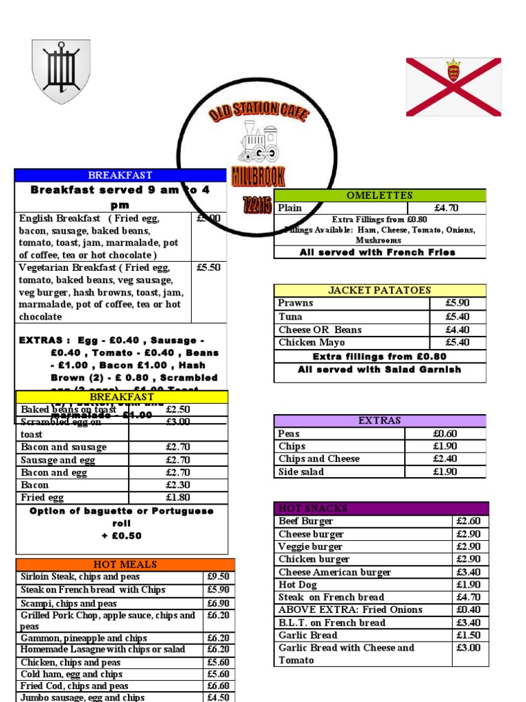 Old Station Menus 2010 | PDF | Hamburgers | French Fries