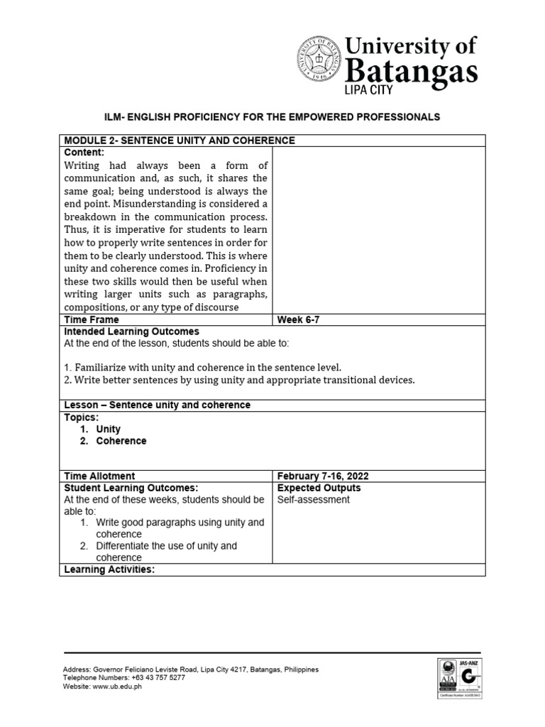 Ilm Eng Prof Module 2 Lesson 1 Collab Pdf Verb Pronoun 