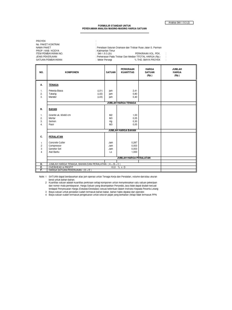 AHS Perkerasan Pada Trotoar Dan Median Tipe Homogemous Tile Warna AbuAbu Ukuran 60 X 60 CM Tebal ...