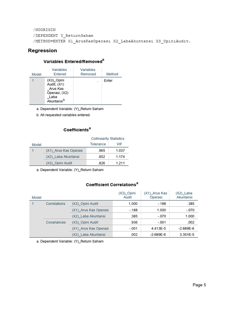 Uji Multikolinearitas | PDF | Errors And Residuals | Coefficient Of Determination