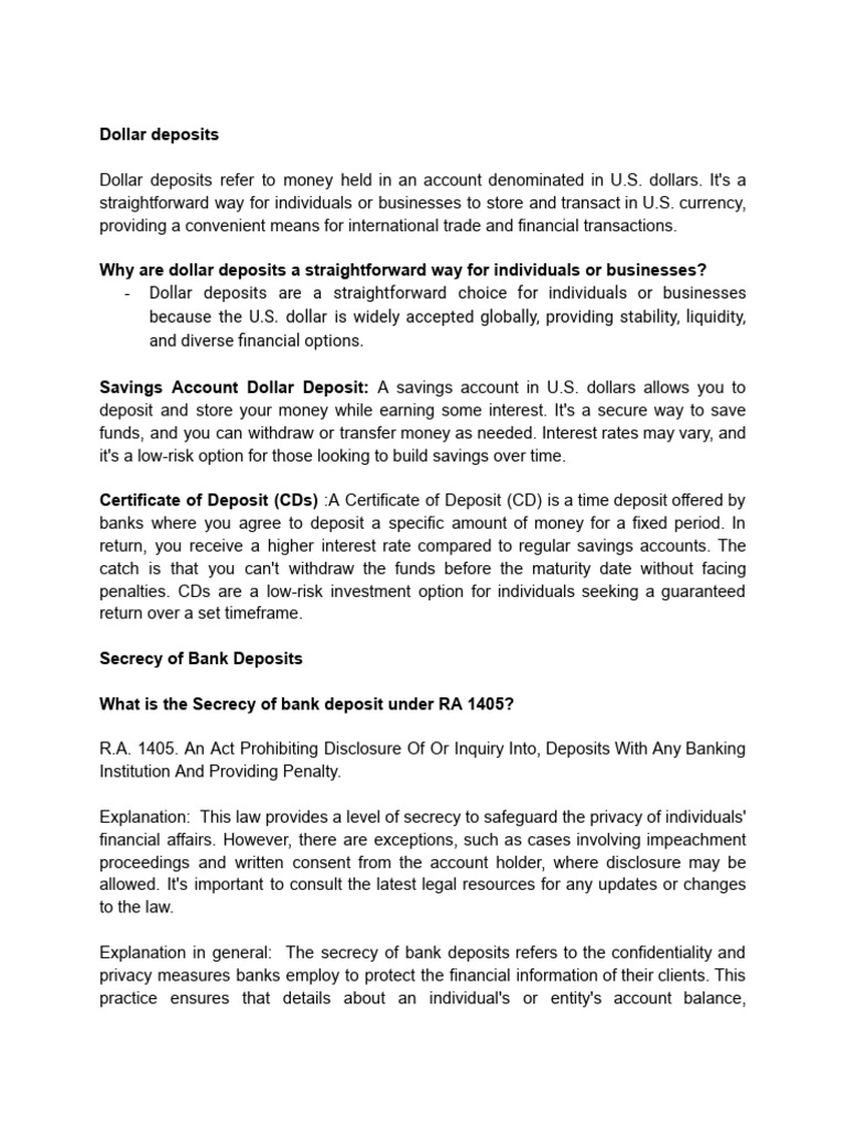 Report Explanation Pdf Certificate Of Deposit Deposit Account