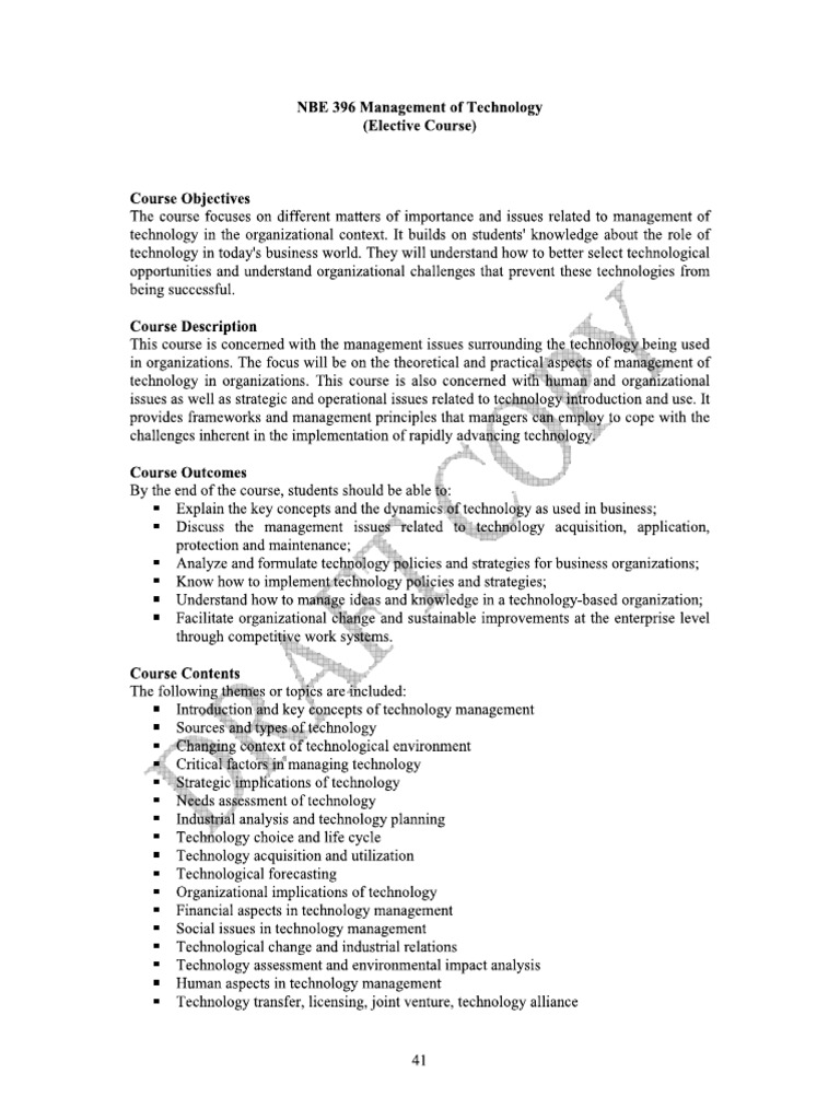 Management of Technology | PDF