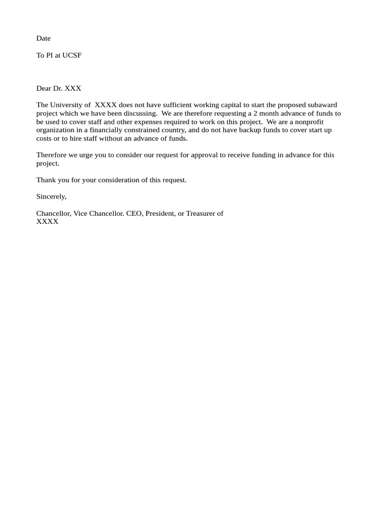 Advance Payment Acknowledgement Letter Example | PDF