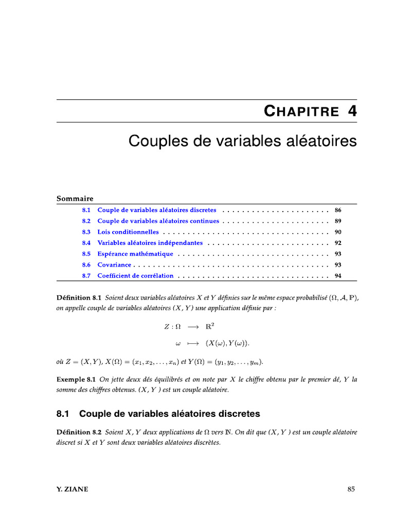 Couples de Variables Aléatoires-1 | PDF
