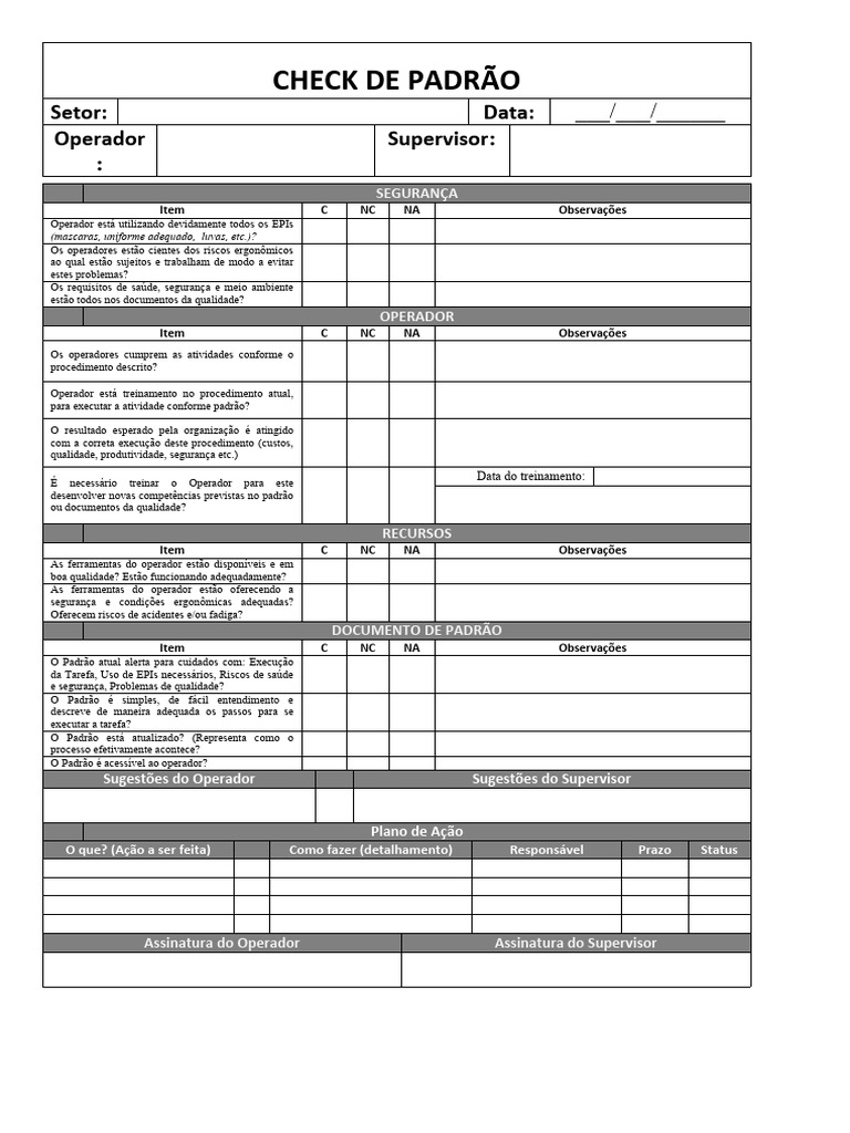 14 Modelo de Check de Padrão (1) | PDF