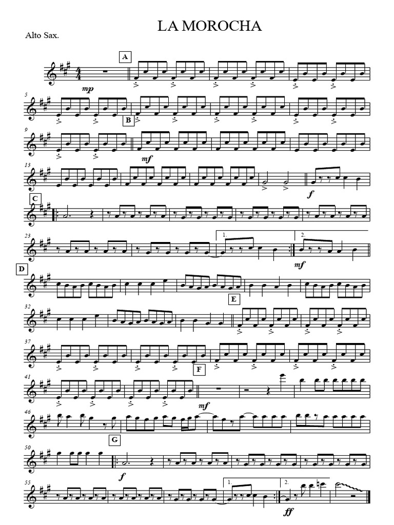 MOROCHA - Alto Sax. | PDF