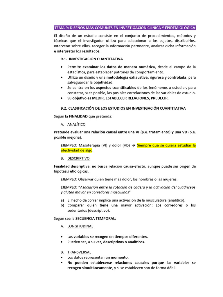 Diseños Comunes en Investigación Clínica | PDF | Experimentar | Ensayo clínico