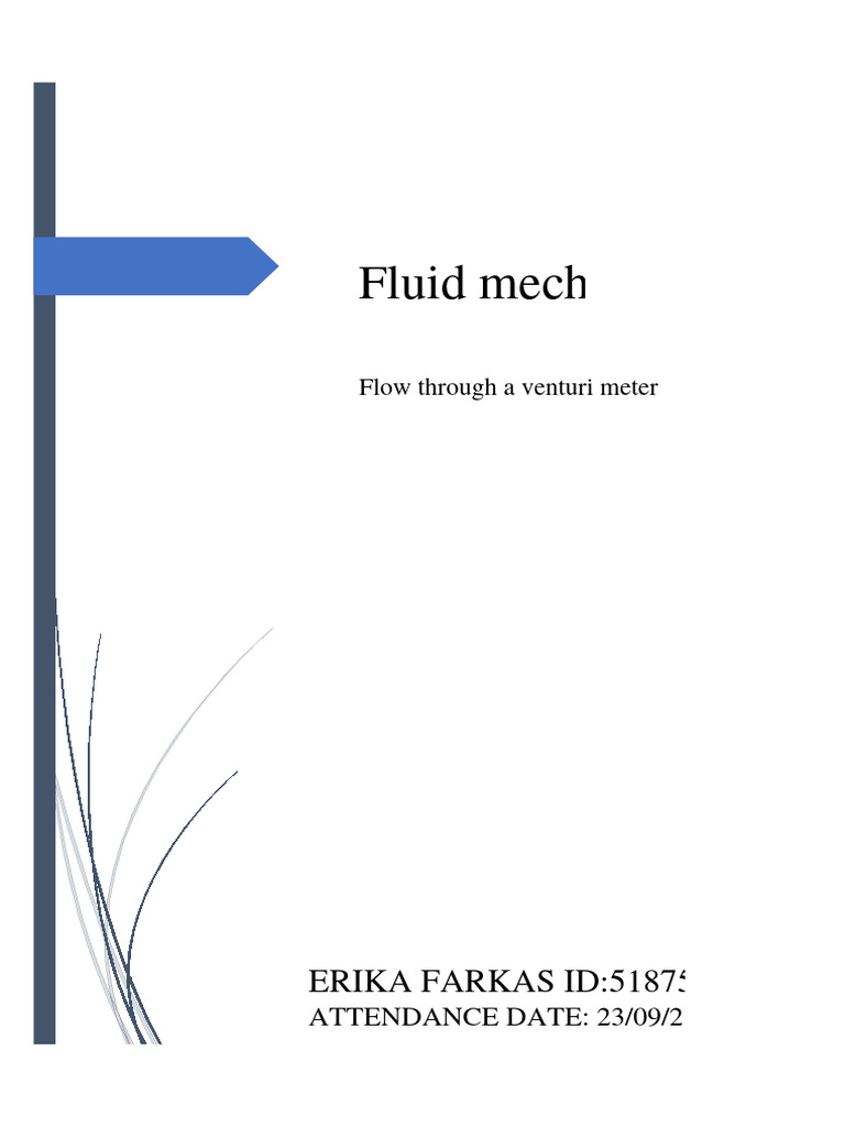 Venturi Meter Experiment Pdf Fluid Dynamics Dynamics Mechanics