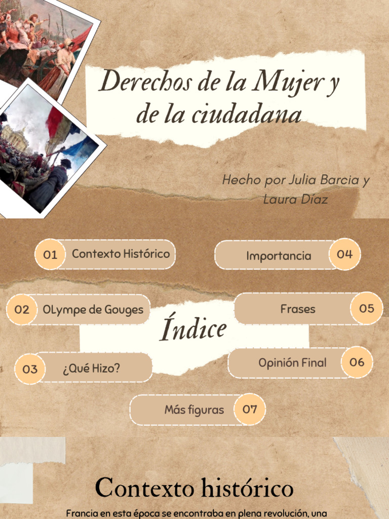 Trabajo Olympe de Gouges | PDF | Mujer | Igualdad de género