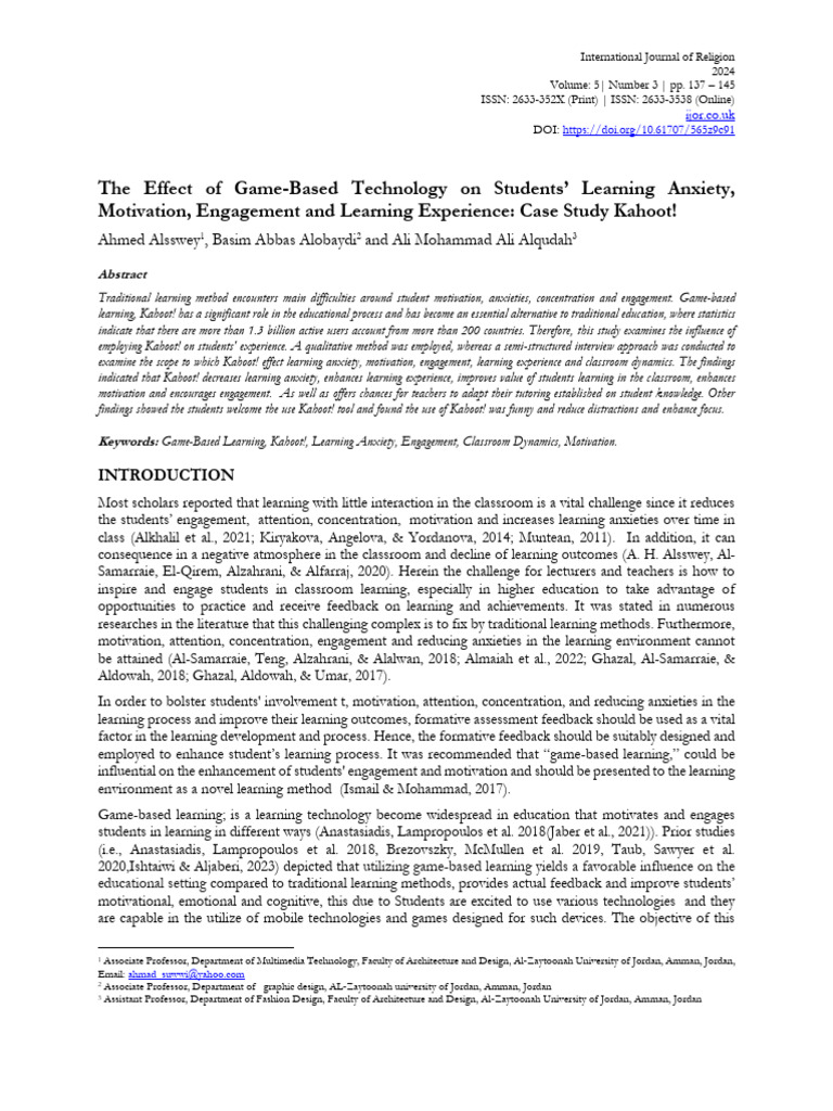Impact of Kahoot! on Student Engagement | PDF | Learning | Usability