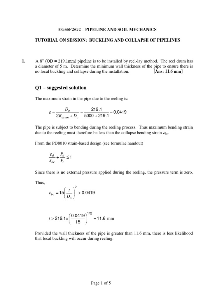Tutorial - Session BucklingandCollapse Solution | PDF | Buoyancy | Buckling