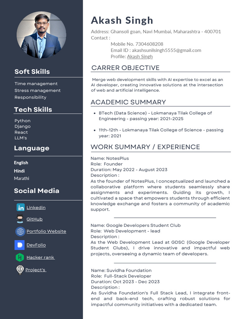 Akash Singh: Soft Skills | PDF | Web Development | Artificial Intelligence