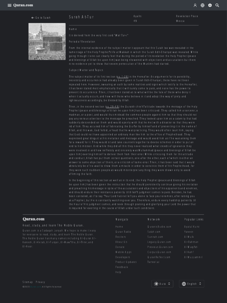 Surah At-Tur - 1-49 | PDF