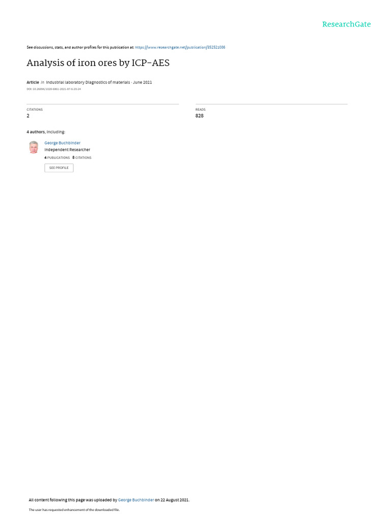 Analysis of Iron Ores by ICP-AES: Industrial Laboratory Diagnostics of ...