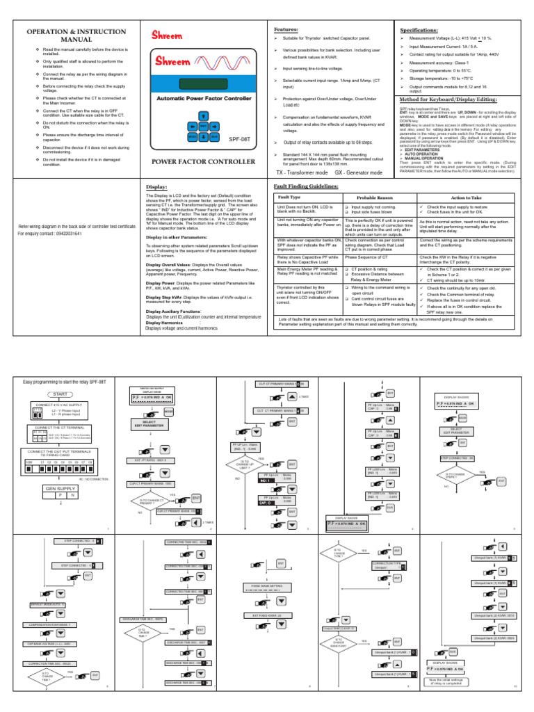 Automatic Power Factor Controller Pdf Capacitor Ac Power