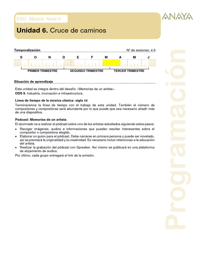 Musica3e U06 | PDF | Evaluación | Maestros