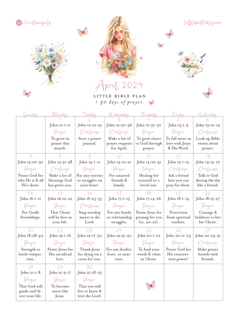 April Prayer and Challenge Plan | PDF | Prayer | Christian Worship And ...