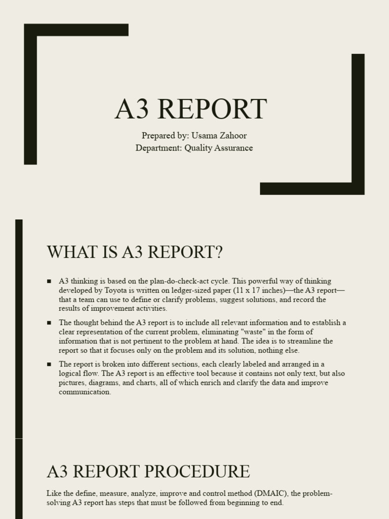 A3 report | PDF | Business