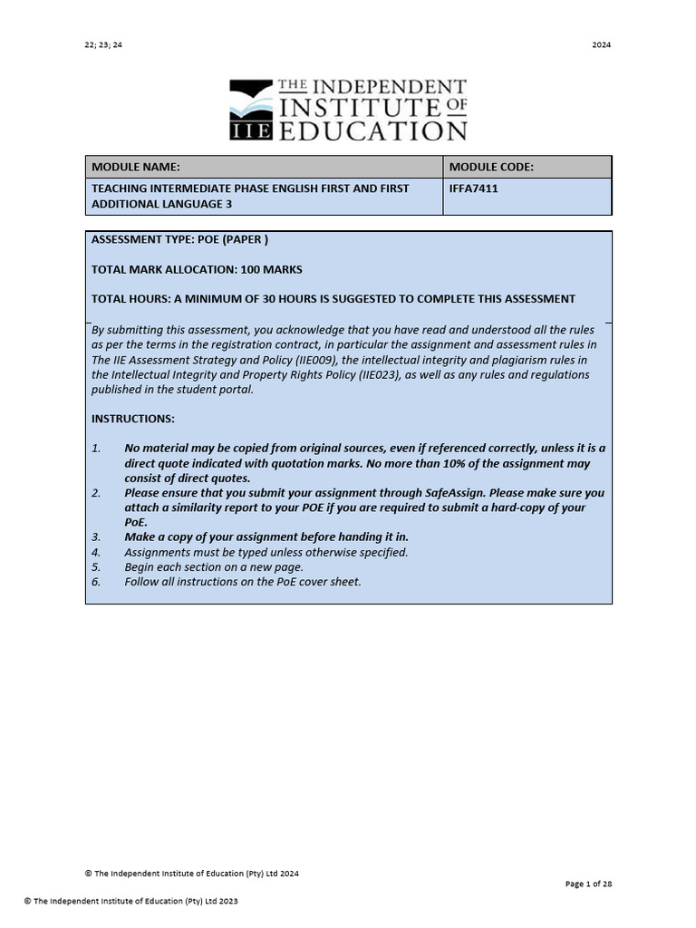 Iffa7411poe - 240305 - 200720 | PDF | Teaching Method | Lesson Plan