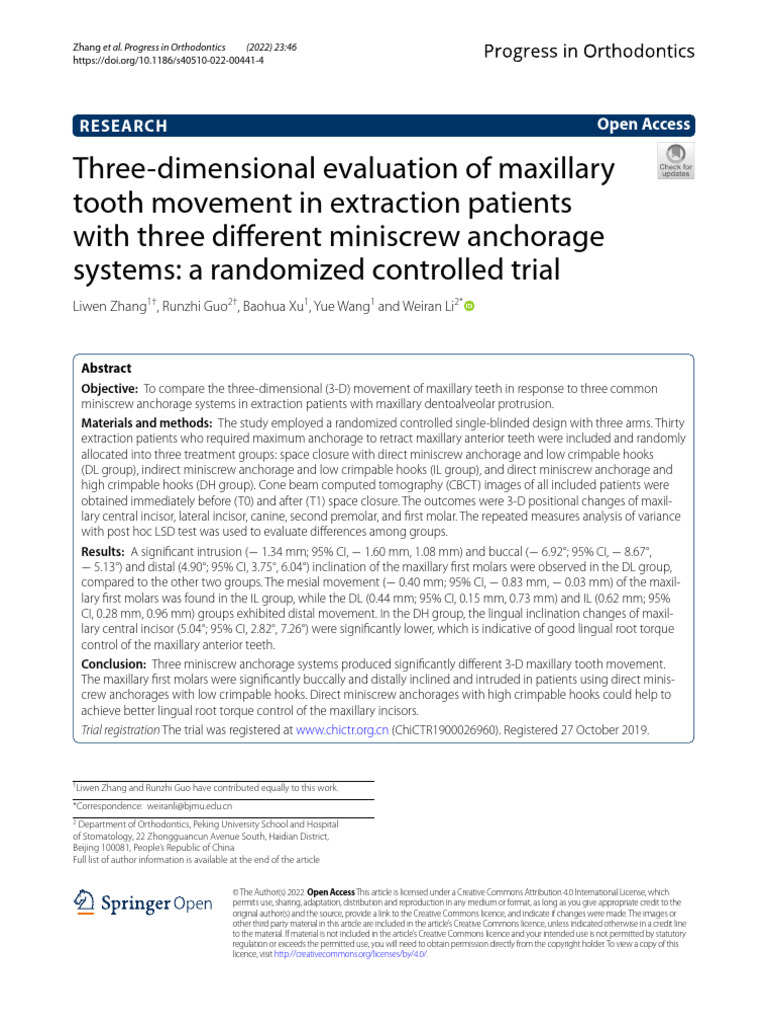 Three-Dimensional Evaluation of Maxillary Tooth Mo | Download Free PDF ...