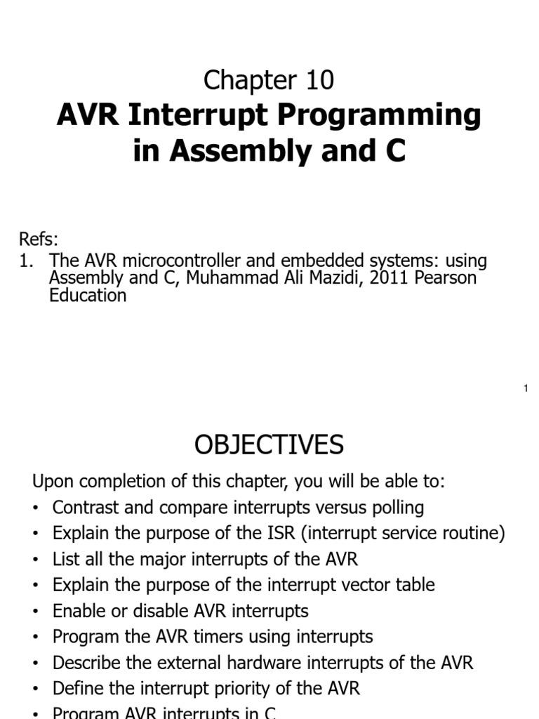 MPS - Ch10 - AVR - Interrupt Programming in Assembly and C | PDF | Central Processing Unit ...