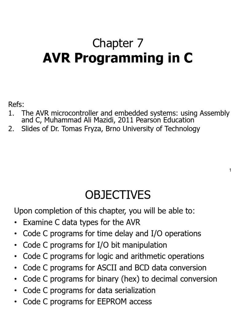 MPS - Ch07 - AVR - C Programming | PDF | Programming | Computer Program MPS - Ch07 - AVR - C Programming | PDF | Programming | Computer Program